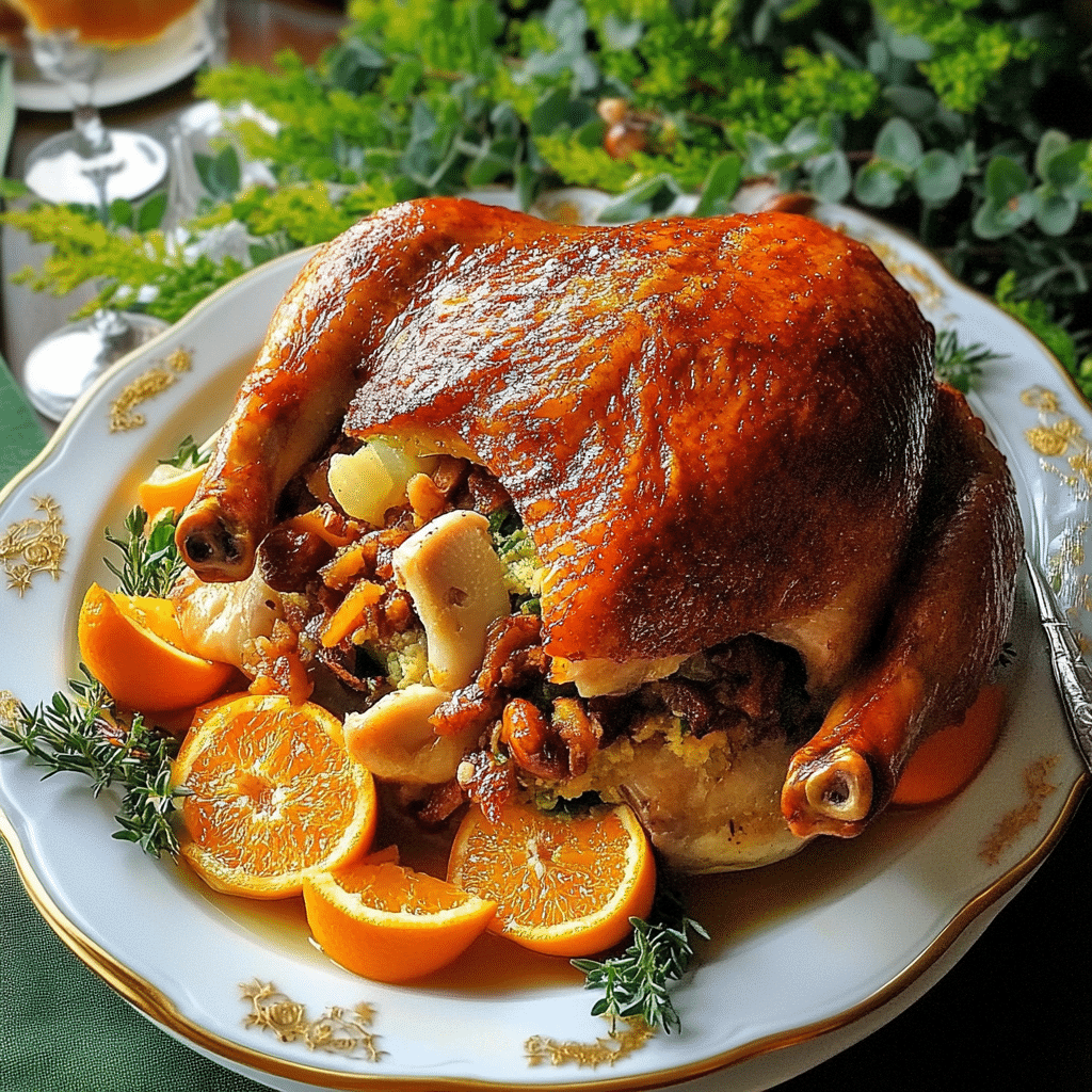 Duck with Orange Hazelnut Stuffing - My Cooking Aid