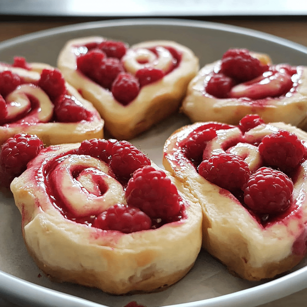 Heart-Shaped Raspberry Rolls