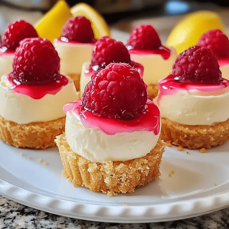 No-Bake Mini Lemon Raspberry Cheesecakes