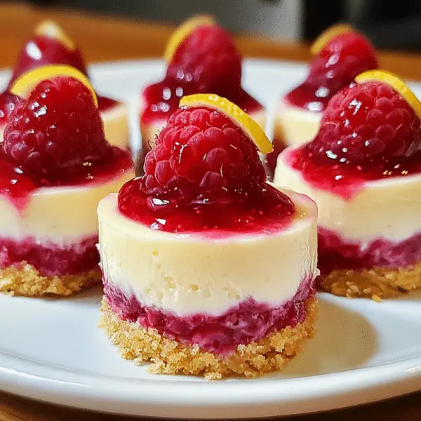 No-Bake Mini Lemon Raspberry Cheesecakes