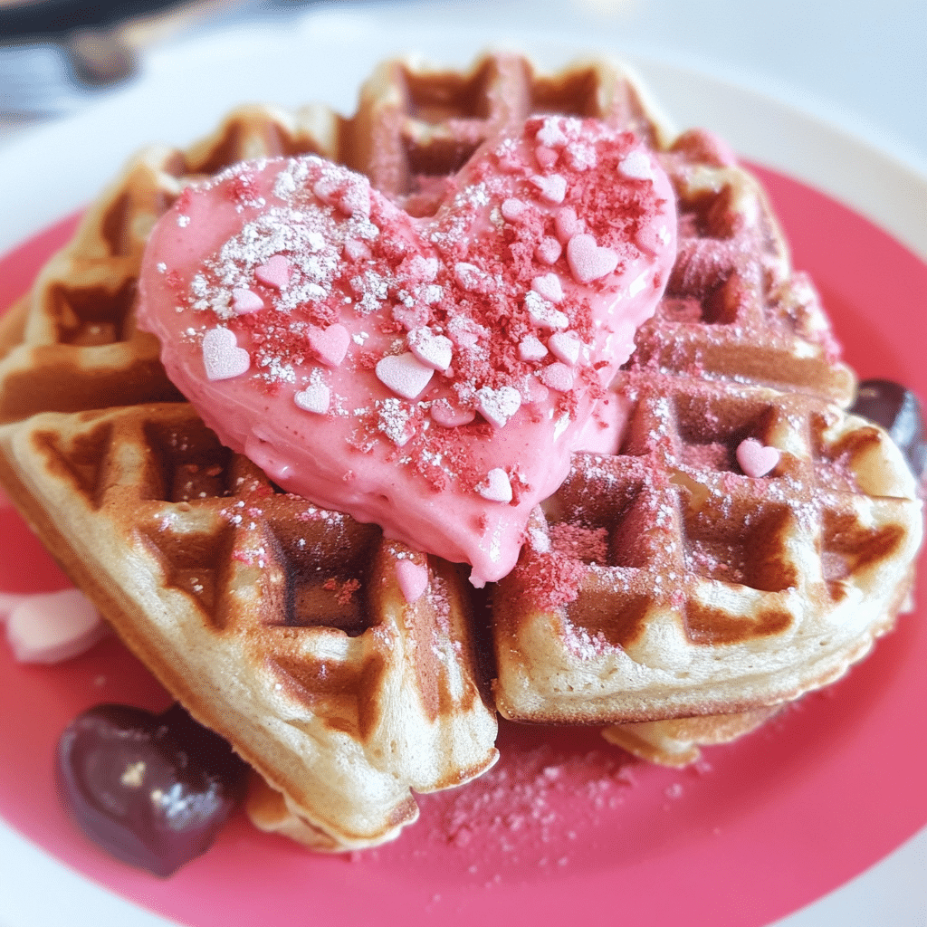 Pink Valentine Waffles