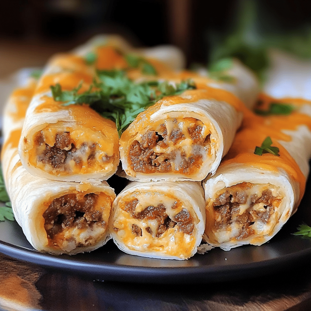 Cheesy Taco Tortilla Roll-Ups